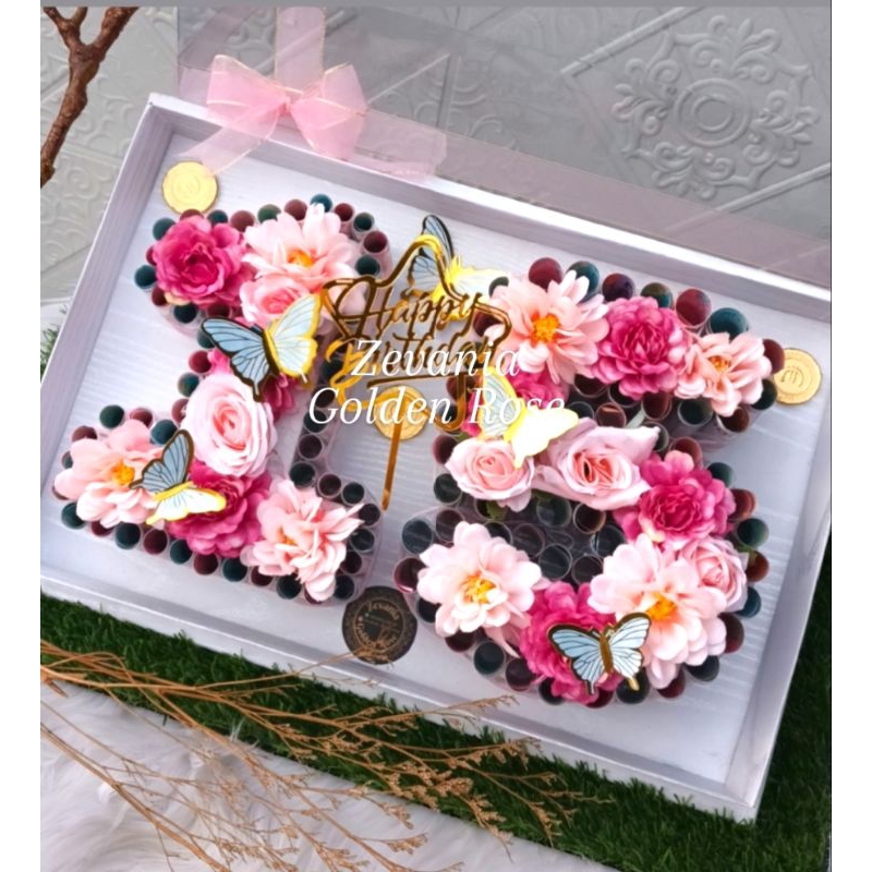 Jual Money Cake Angka gift ultah/anniversary kosongan size besar ...