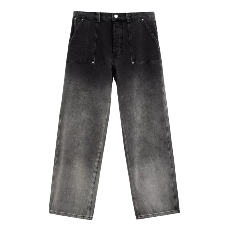 Jual Sai - Hunny Wash Denim Long Pants Loose Fit Baggy Pants | Shopee ...