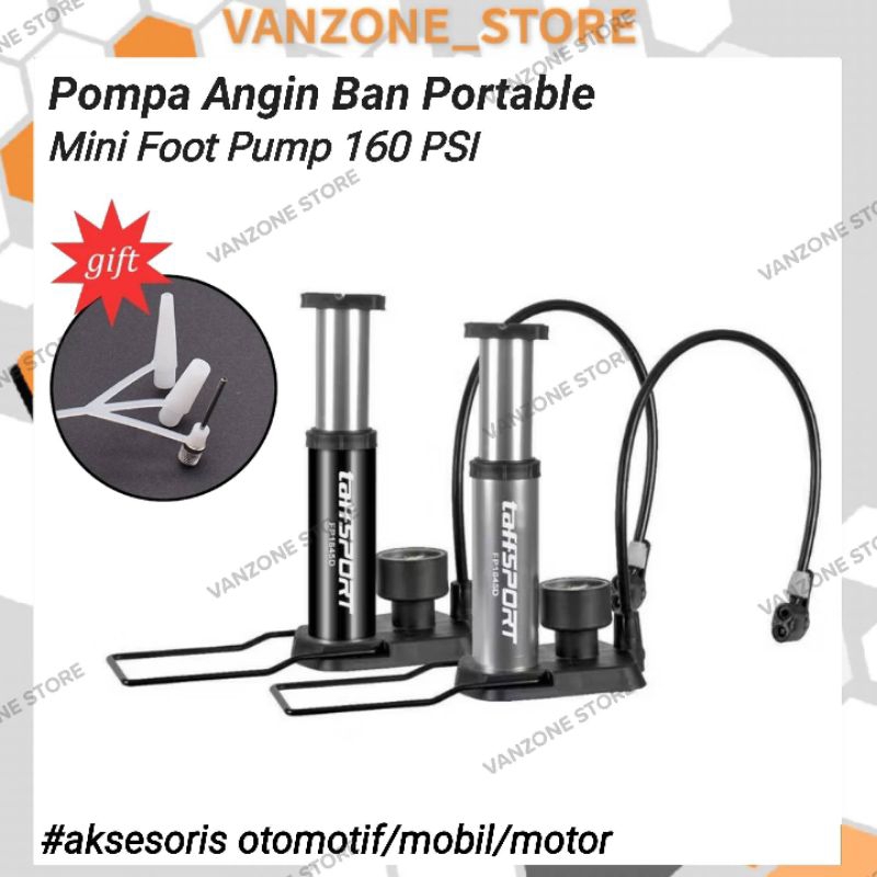 Jual Pompa Angin Motor Ban Sepeda Portable Mini Foot Pump 160PSI | Shopee Indonesia