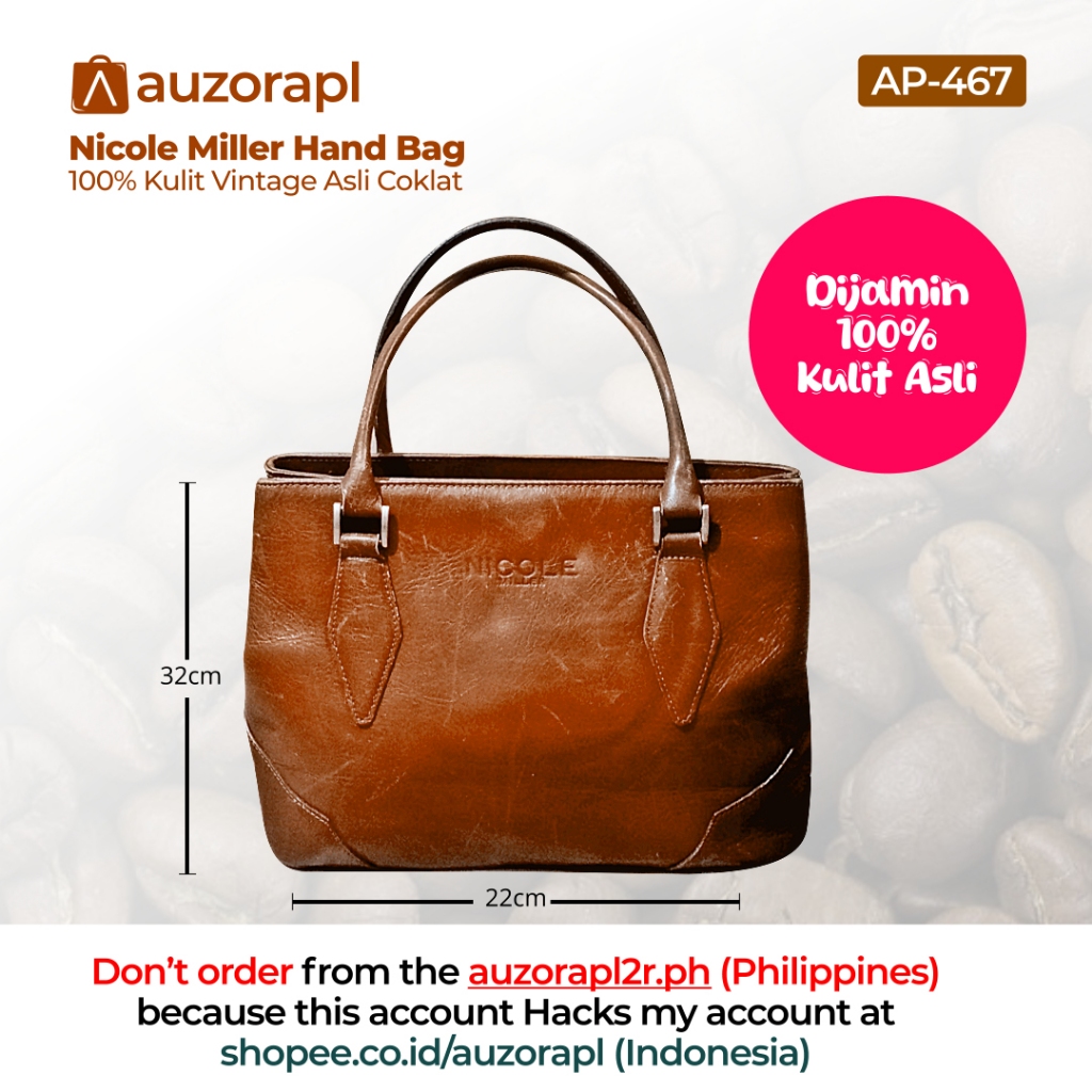 Jual Nicole Miller Hand Bag Kulit Asli Vintage - Worthed Banget Sesuai ...