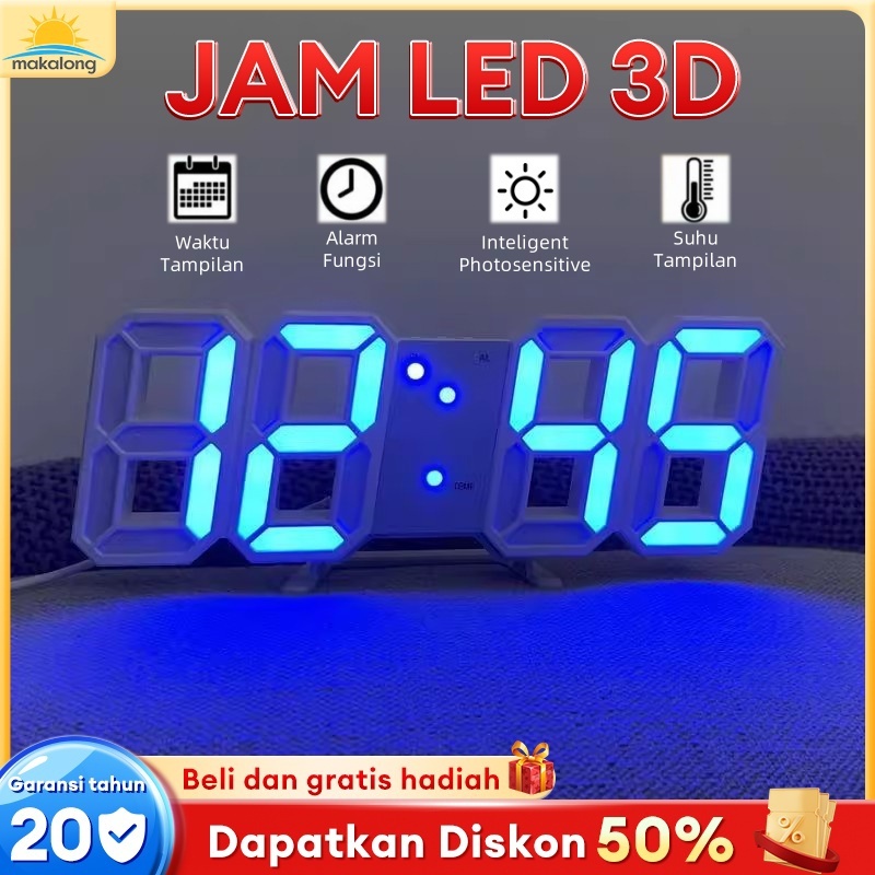 Jual Garansi 20 tahun JAM DINDING DIGITAL LED 3D Murah/JAM MEJA-ALARM ...