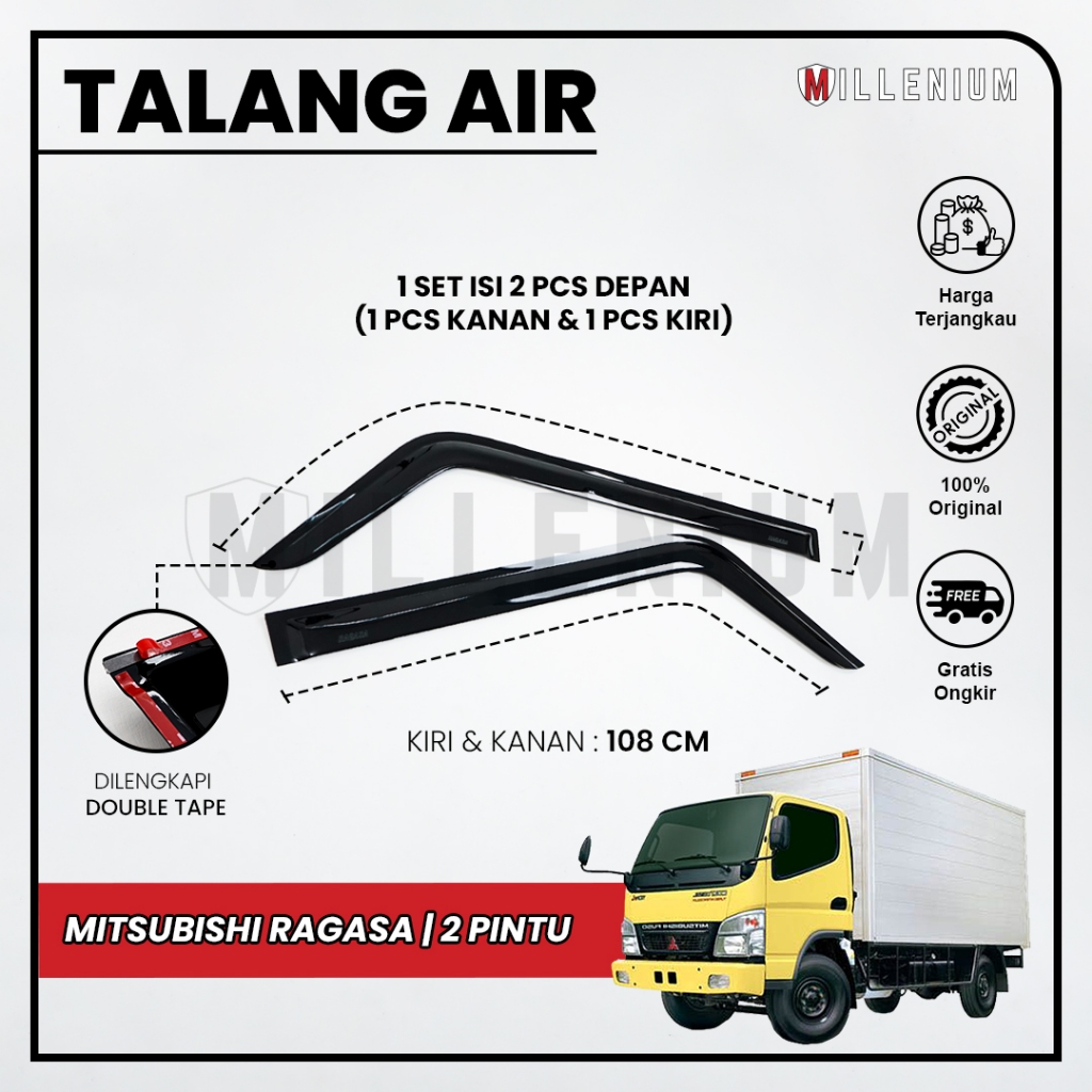 Jual Talang Air Pintu Mobil MITSUBISHI RAGASA Model Slim 2 Pintu ...