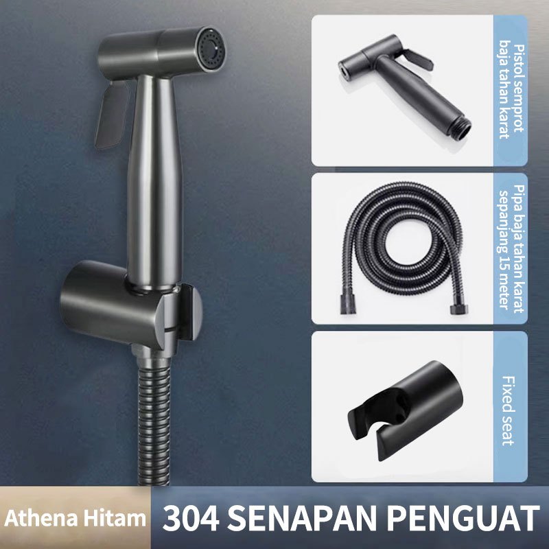 Jual SUS 304 Jet Shower Toilet Hitam / Jet Shower Kloset Toilet Spray ...