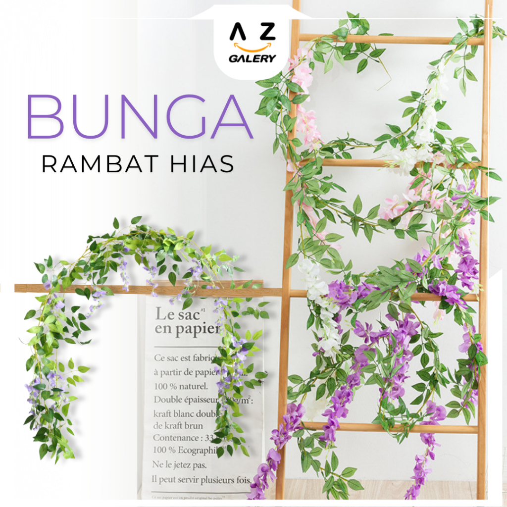 Jual Bunga Hias Rambat Flower Blossom Hiasan Dinding Wisteria Dekorasi ...