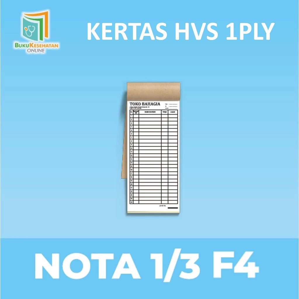 Jual Kertas Hvs 1ply Buku Blanko Surat Kwitansi Nota Ukuran 1 2