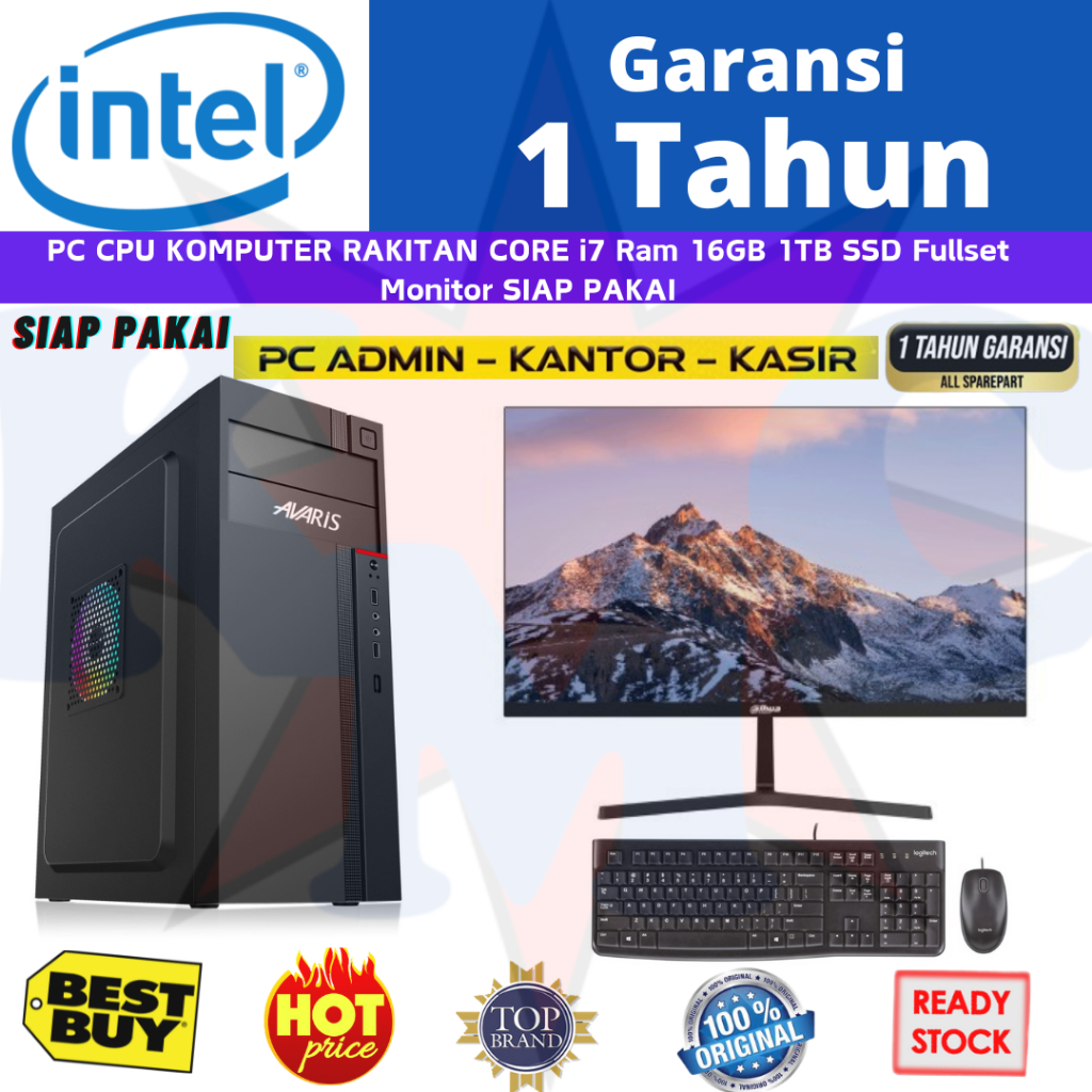 Jual PC CPU KOMPUTER RAKITAN CORE i7 Ram 16GB 1TB SSD Fullset Monitor Siap Pakai | Shopee Indonesia