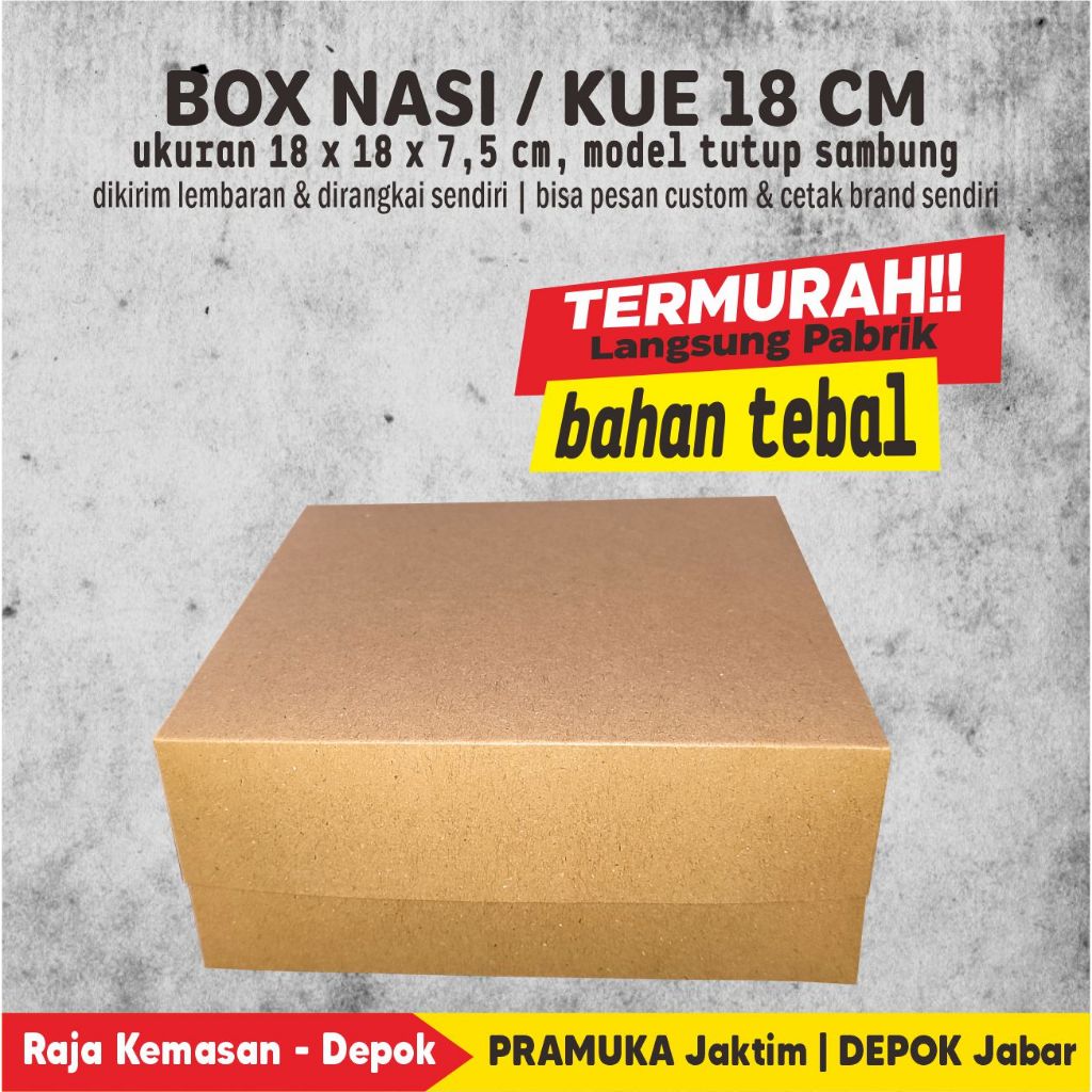 Jual Box Cake 18x18 cm, Box Kue Kraft Polos | Shopee Indonesia