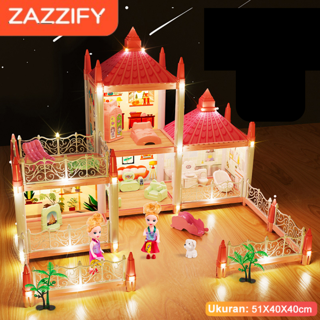 Jual Mainan Rumah Boneka Besar Big Doll House Princess Dream Castle ...