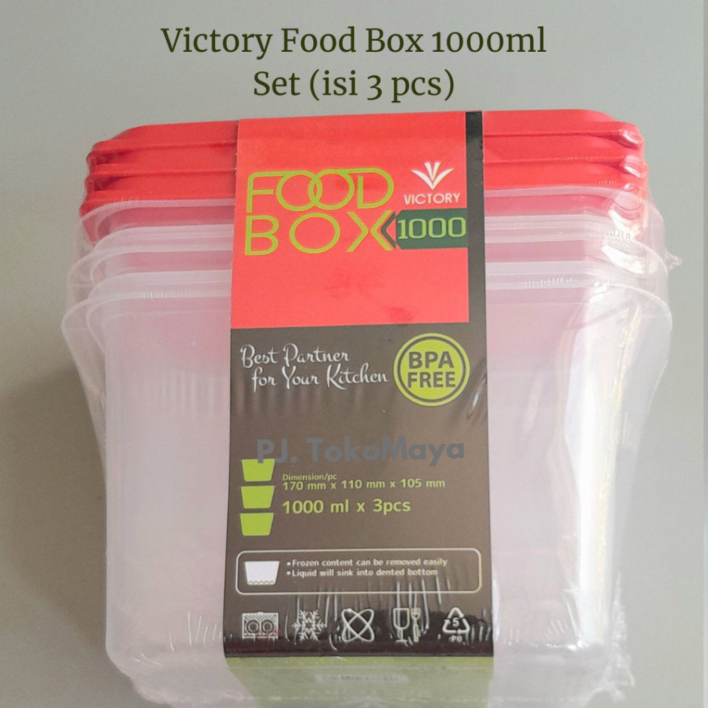 Jual Kotak Penyimpanan Makanan - Kotak Makan Victory Food Box 1000 ML ...