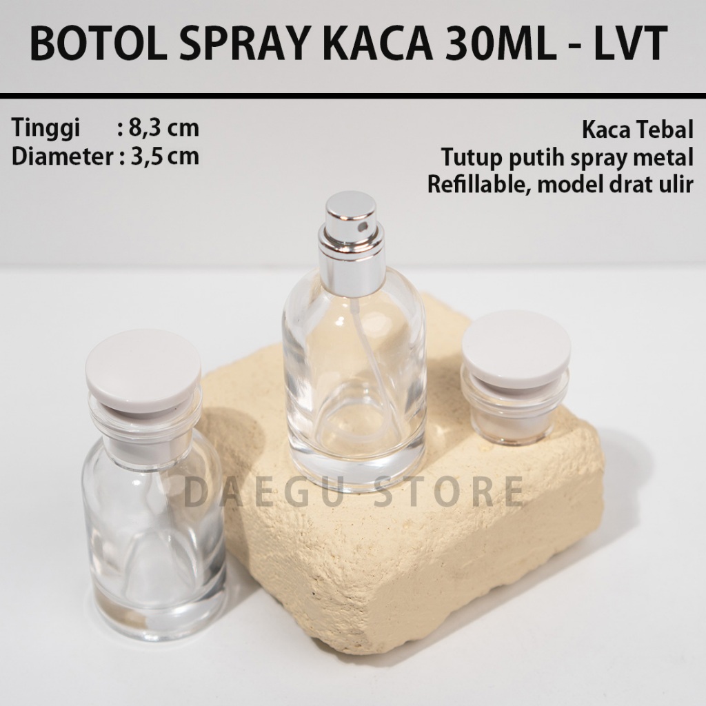 Jual Botol Parfum 30ml Spray - Kaca Tebal Refillable Model Louis LVT ...