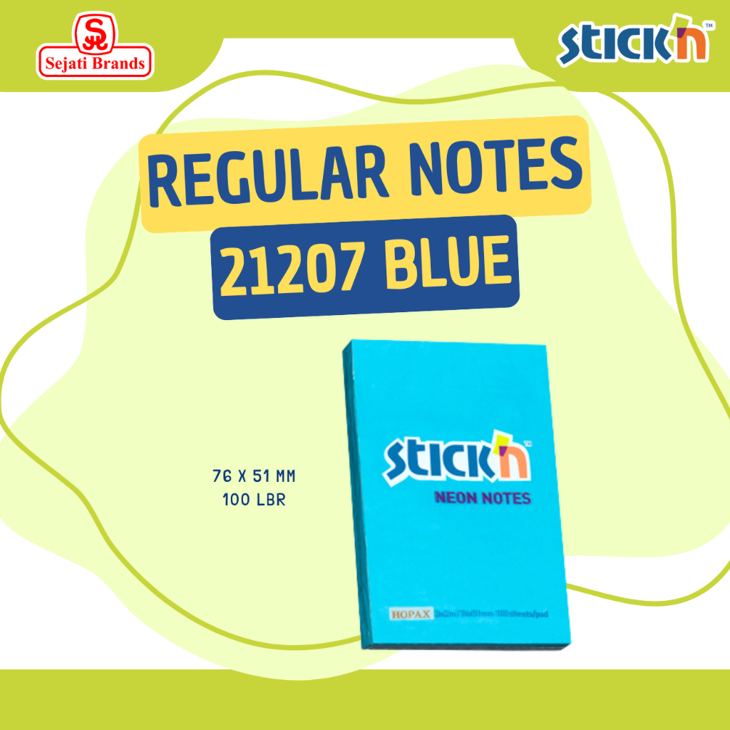 Jual Stick'n Regular Notes 21207 (3x2) Neon Blue / Sticky Note | Shopee ...