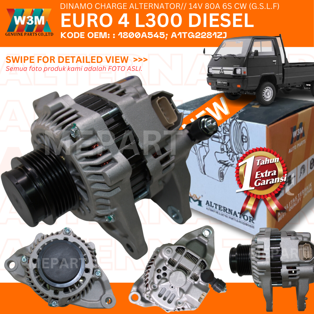 Jual DINAMO CHARGE ALTERNATOR AMPERE EURO 4 L300 DIESEL 1800A545 14V ...