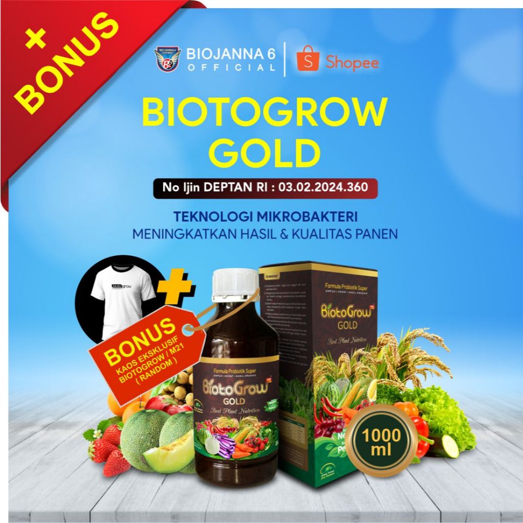 Jual BiotoGROW 1 Liter | Pupuk Probiotik Organik Multiguna dengan Plus ...