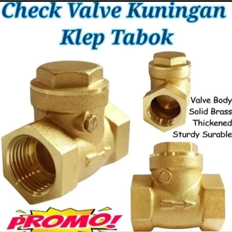 Jual Check Valve Kuningan Klep Tabok Ukuran 1/2-3/4"-1" inch | Shopee ...