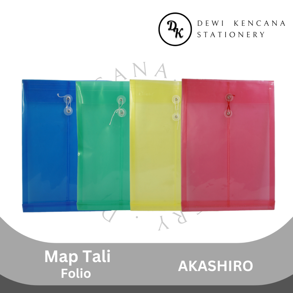 Jual Map Plastik Tali Folio (F4) Akashiro / Map Dokumen Transparan ...