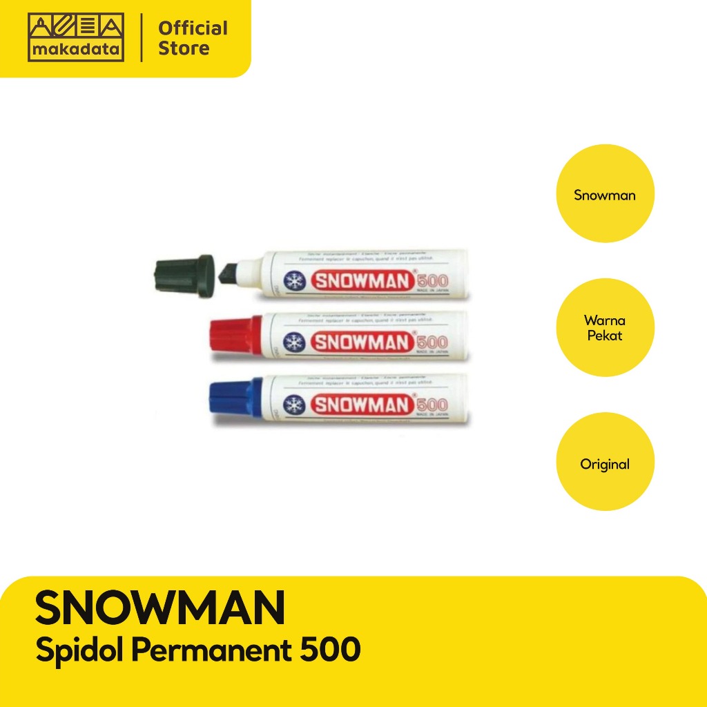 Jual SPIDOL SNOWMAN 500 PERMANENT JUMBO HITAM / MERAH / BIRU MURAH ...