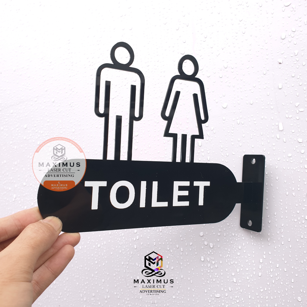 Jual Sign Toilet Unik Eksklusif 2 Arah Petunjuk Dengan Logo | Shopee ...