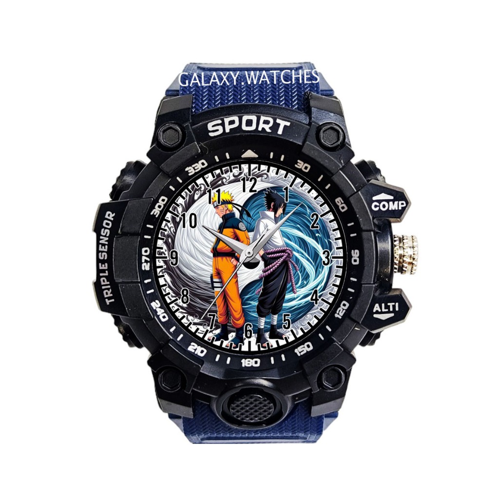Jual Jam Tangan Anak Cowok Sport Anti Air Karakter Naruto & Sasuke ...