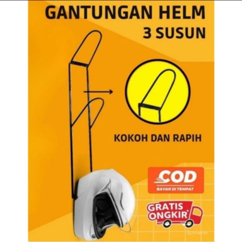 Jual RAK HELM GANTUNG 4 DAN 3 SUSUN/RAK HELM GANTING DINGDING | Shopee Indonesia