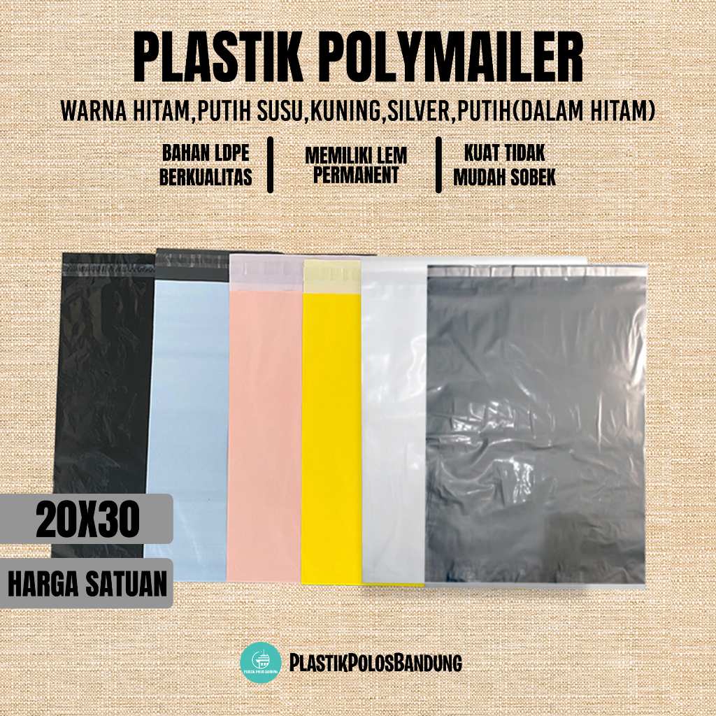 Jual Plastik Packing Polymailer Ukuran 20x30 cm Lem Permanen (Harga ...