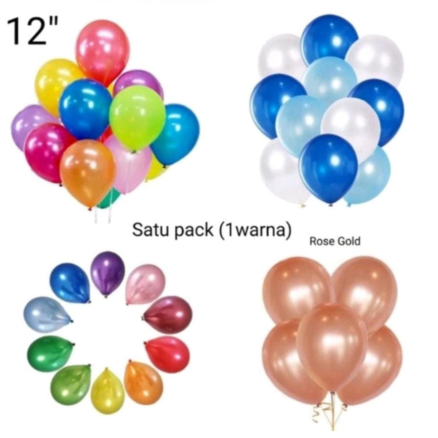 Jual HLS - (1 Bungkus) Balon Latex Metalik 12 Inch Isi 100 / Balon ...