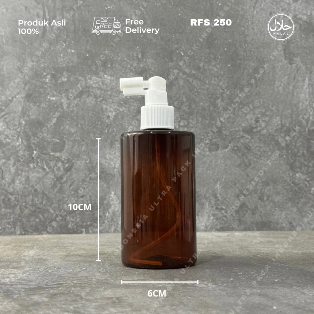 Jual KEMASAN BOTOL NOZZLE SPRAY - BOTOL PET RFS 250ML AMBER + SPRAYER ...