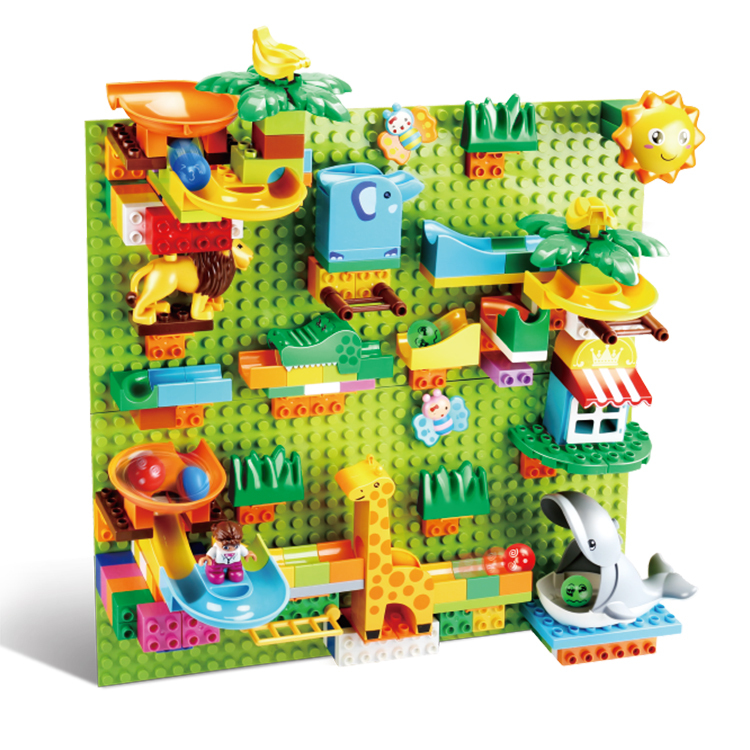 Jual FEELO Slide Wall Ball Run Building Blocks 212 pcs Mainan Balok ...