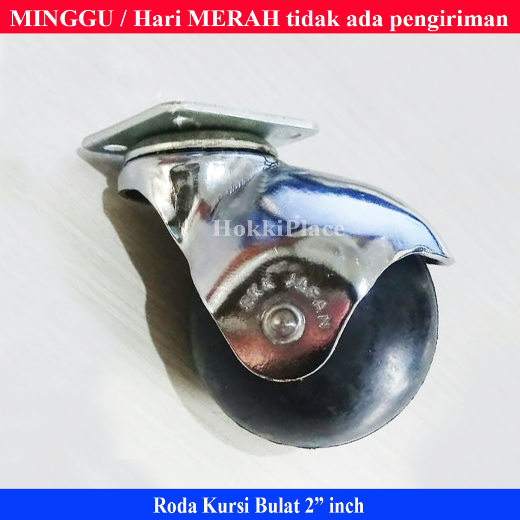 Jual Roda Kursi Bulat Casters 2 inch Hidup Non Rem Roda Karet 50mm Roda ...