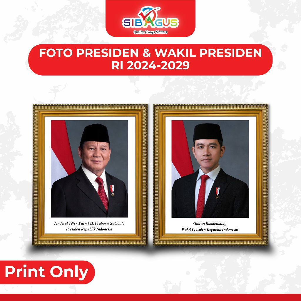 Jual Cetak Foto Presiden dan Wakil Presiden 2024 - 2029 | Gambar Presiden dan Wakil Presiden ...