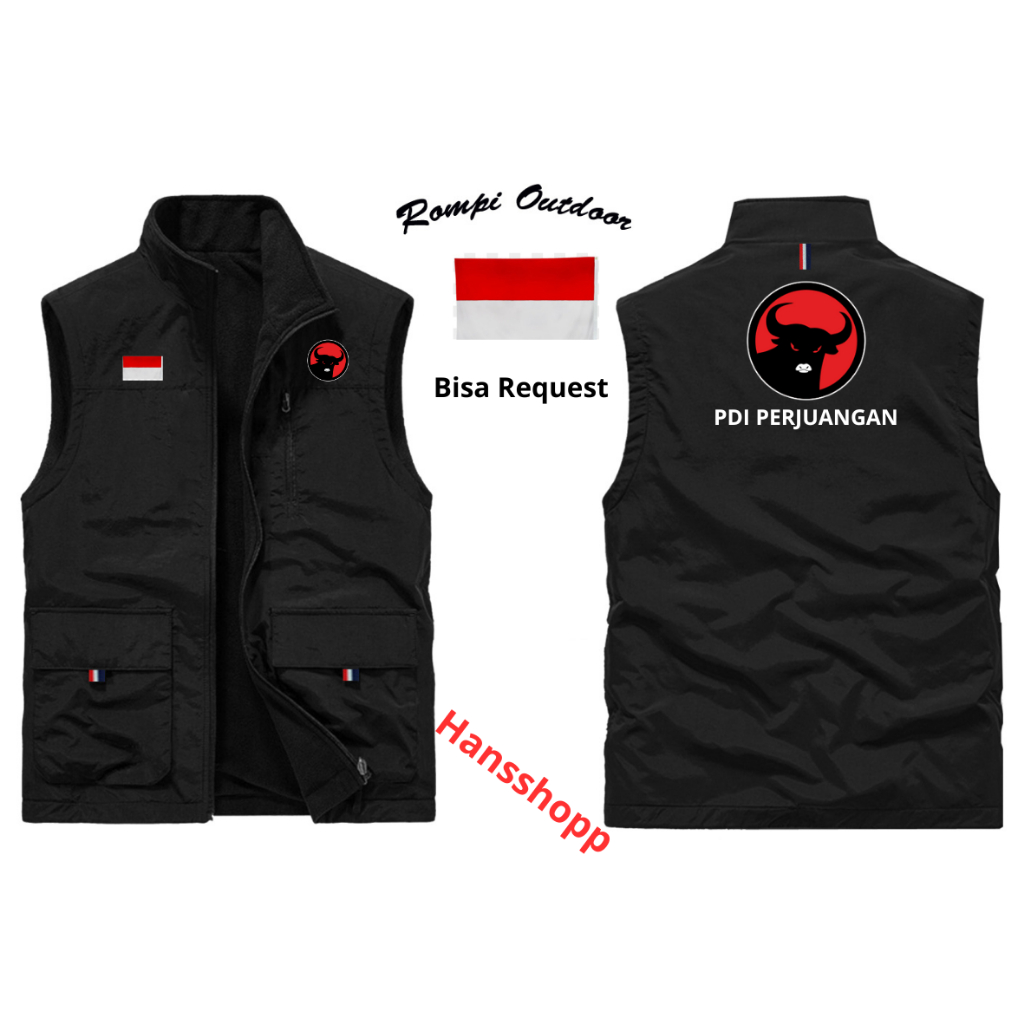 Jual terbaru..!! Rompi partai PDI perjuangan Sedia warna 2 Hitam Merah ...