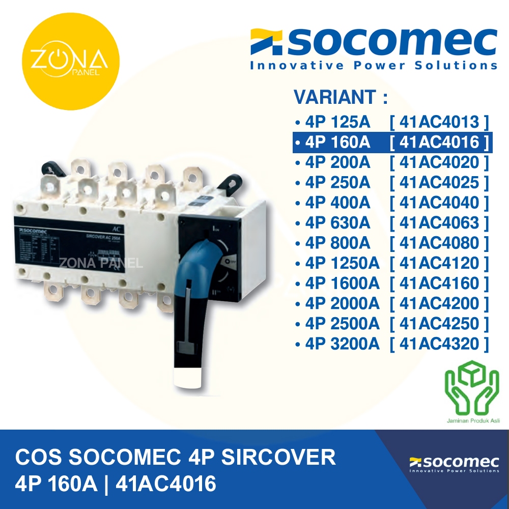 Jual COS CHANGE OVER SWITCH SOCOMEC SIRCOVER 4P 160A 41AC4016 | Shopee Indonesia