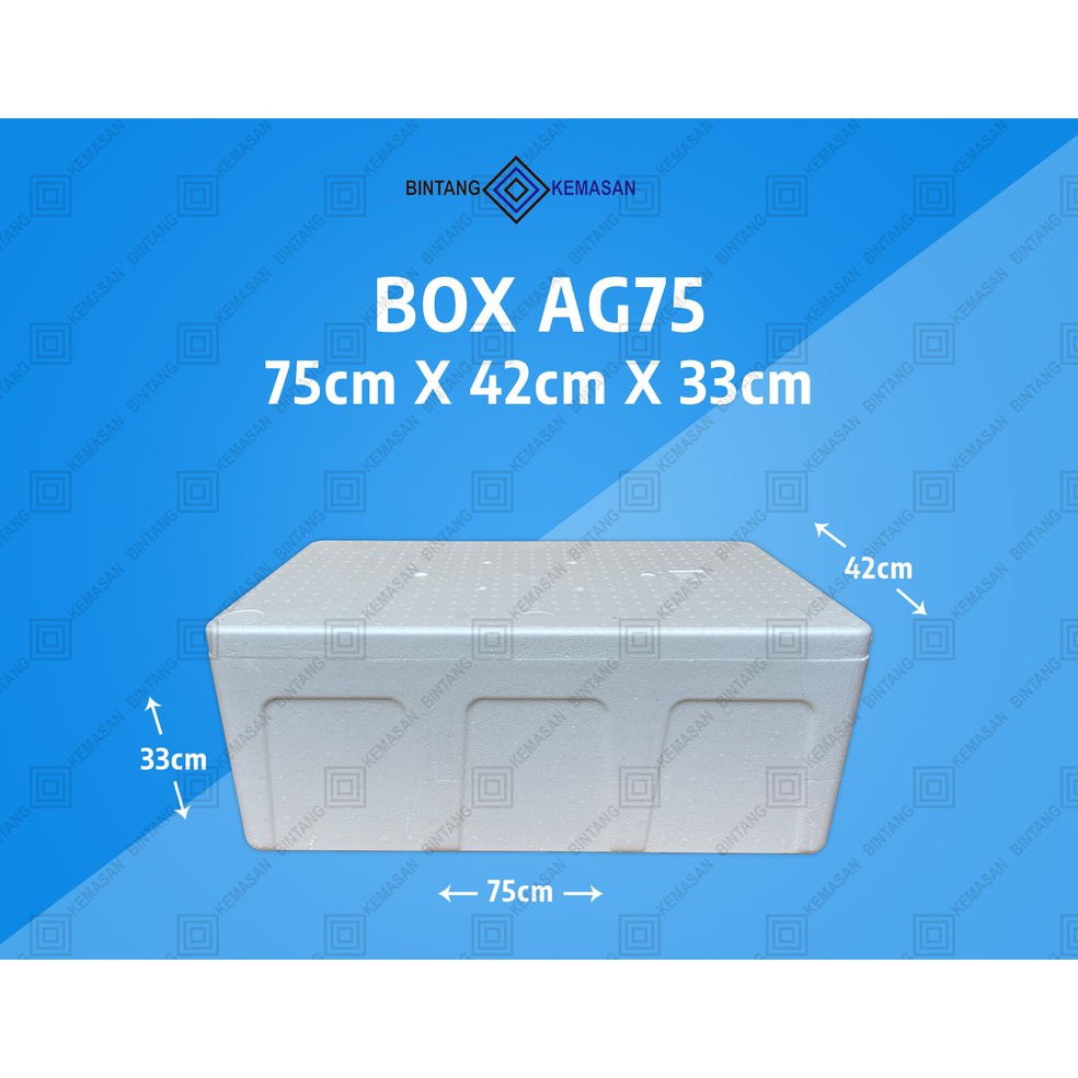 Jual Box Styrofoam AG75 75 x 42 x 33cm Box IkanBox FoamBox PackingBox ...