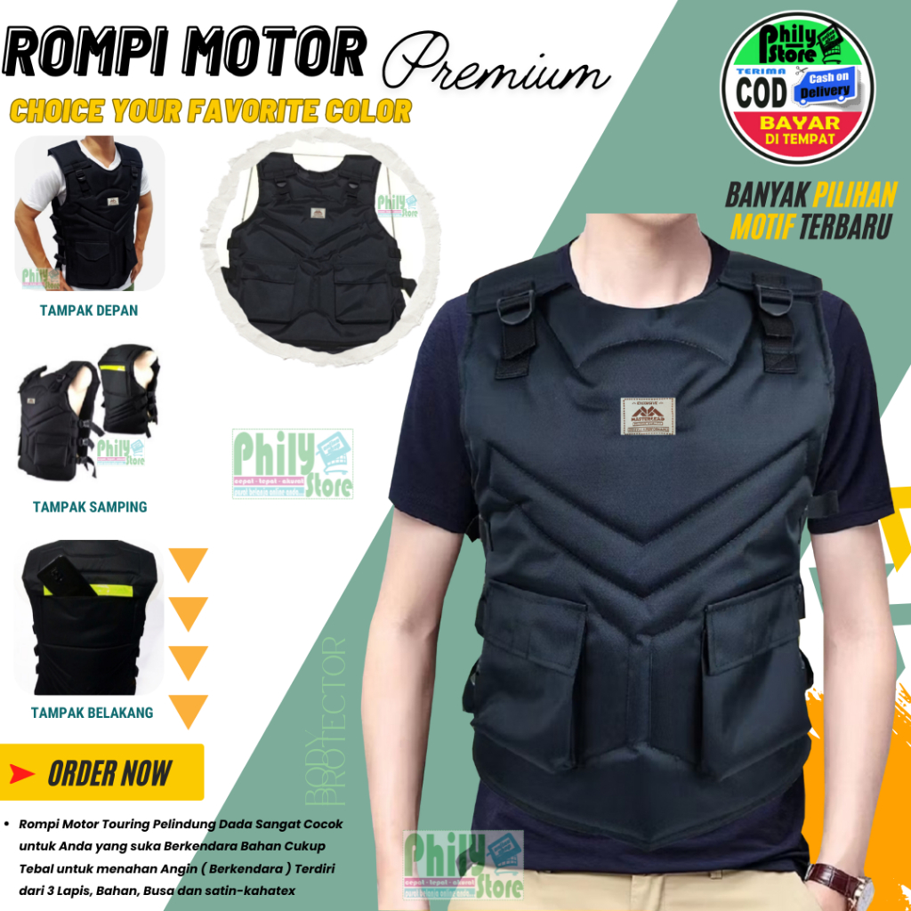 Jual Rompi Motor Body Protector Rompi Motor Touring/Biker Anti Angin ...