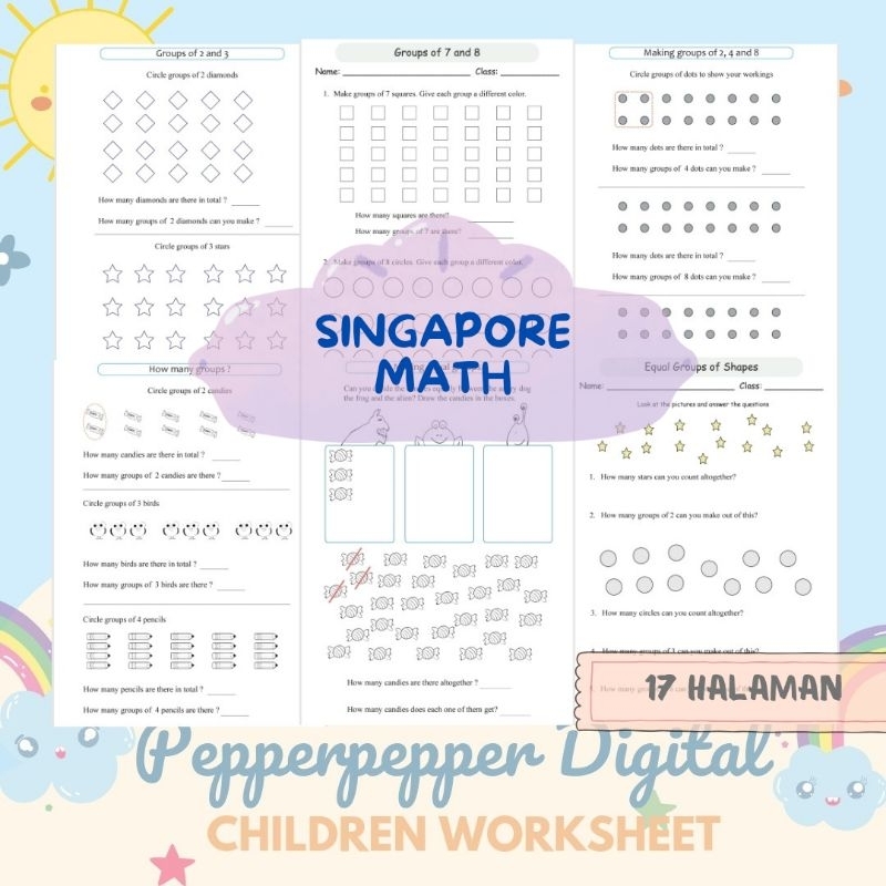Jual Printable Worksheet Anak Pembagian Pengelompokkan - 1st Grade ...