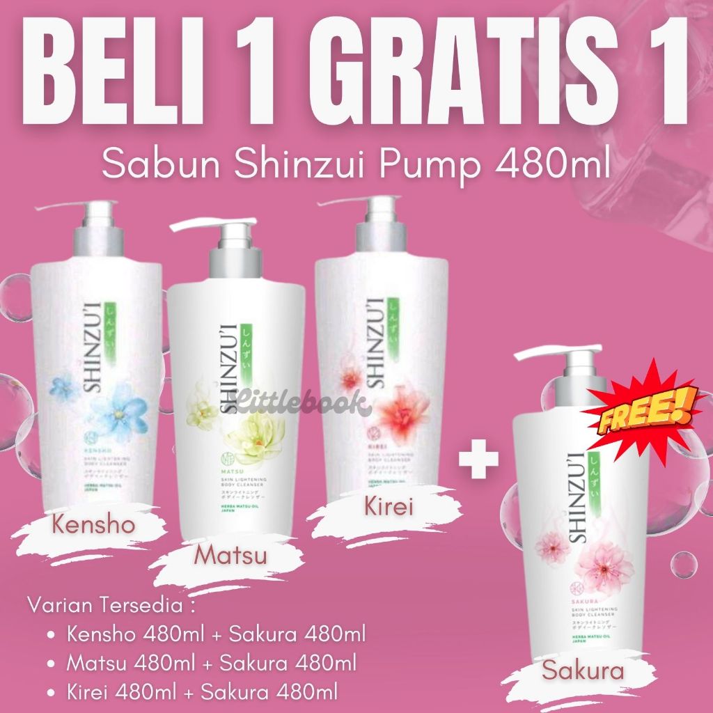 Jual (Paket Beli 1 Gratis 1) SHINZUI Lightening Body Cleanser 480ml Pump | Sabun Cair Shinzui ...