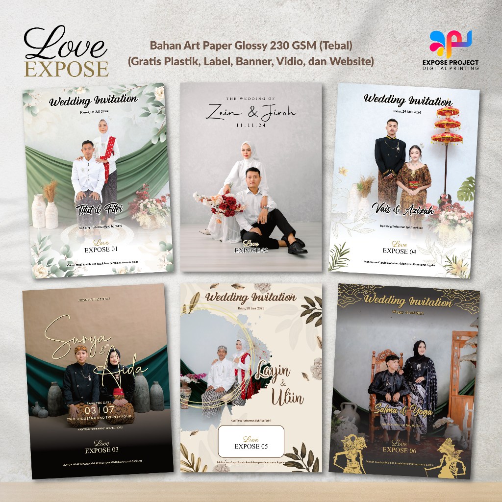 Jual UNDANGAN PERNIKAHAN CUSTOM GLOSSY ELEGANT FULL COLOUR - UNDANGAN ...