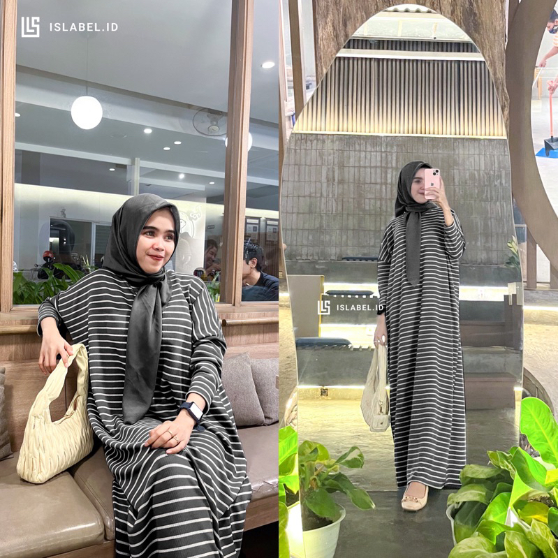 Jual ORI ISL | Batwing Knit Salur | Kaftan Batwing Knit | Shopee Indonesia