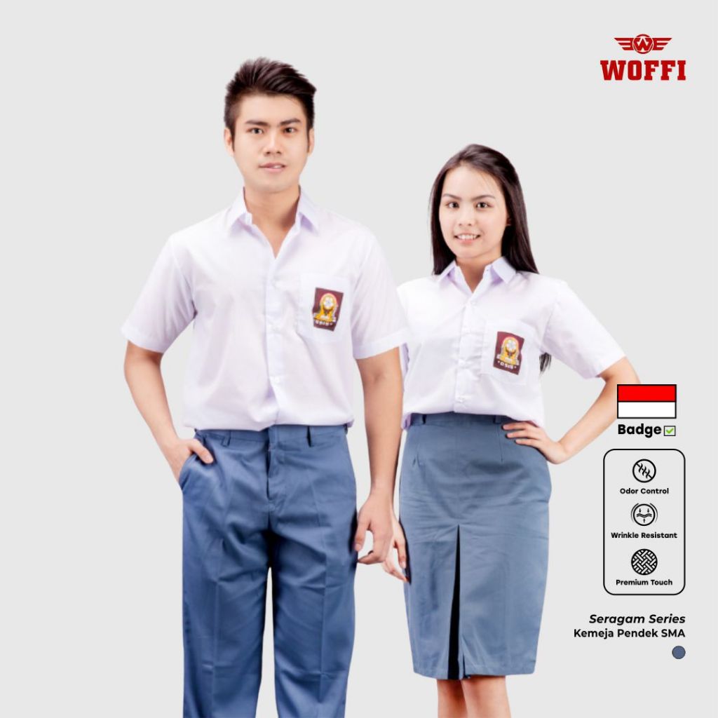 Jual Seragam SMA Woffi Kemeja Badge Special Edition Putih | Shopee ...