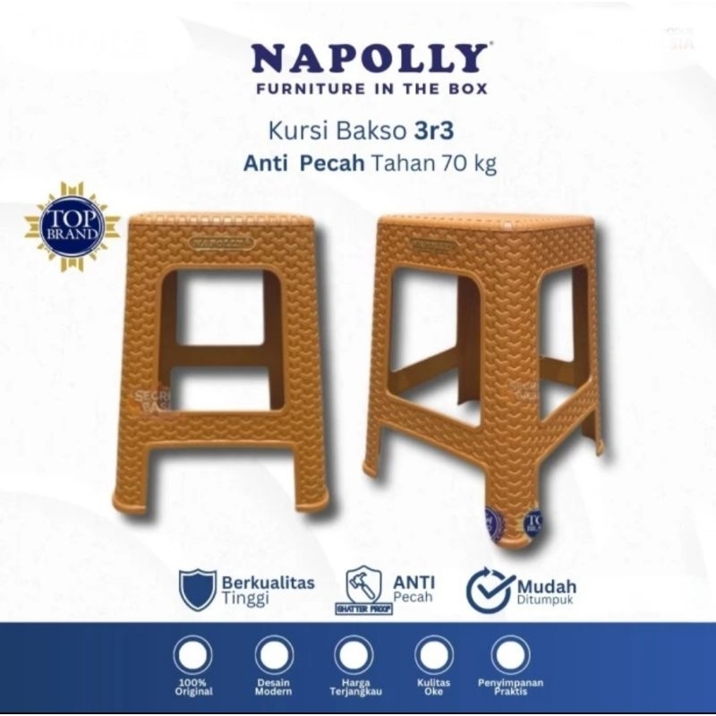 Jual NAPOLLY : 3R3 BANGKU BAKSO PLASTIK MOTIF ROTAN KURSI BASO NAPOLY ...