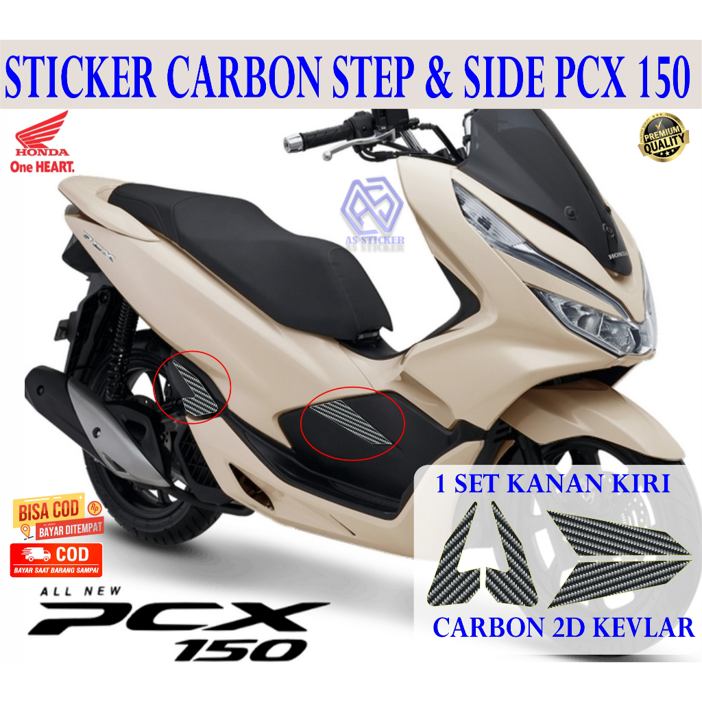 Jual STICKER CARBON STEP & SIDE HONDA PCX 150 / CUTTING STICKER CARBON ...