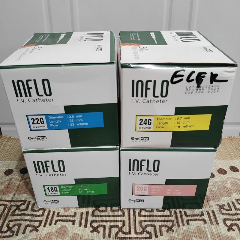 Jual INFLO I.V Catheter 18g 20g 22g 24g Onemed (Per PCS) | Shopee Indonesia