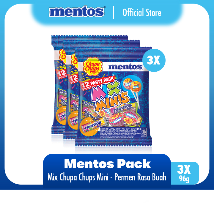 Jual Mentos Mix Chupa Chups Lollipops Mini 96g - Perment Mint Lolipop ...