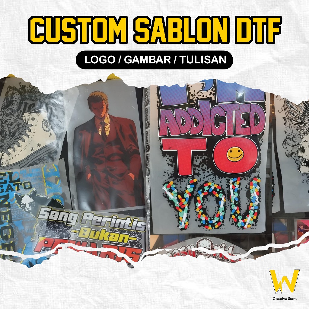 Jual W Creative Sablon logo / Sablon Gambar Custom Satuan / Sablon DTF ...