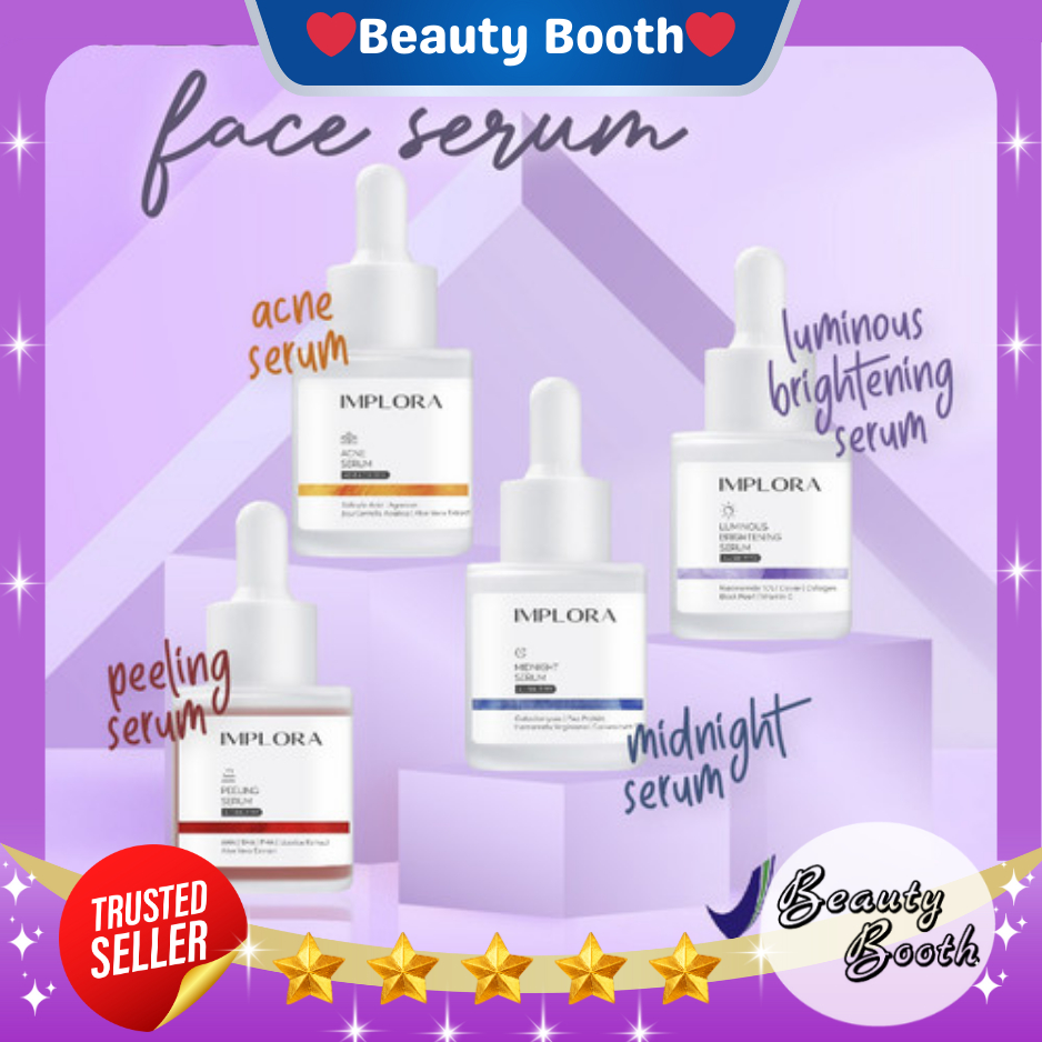 Jual IMPLORA Face Serum | Serum Wajah 20ml | Acne | Midnight | Luminous ...