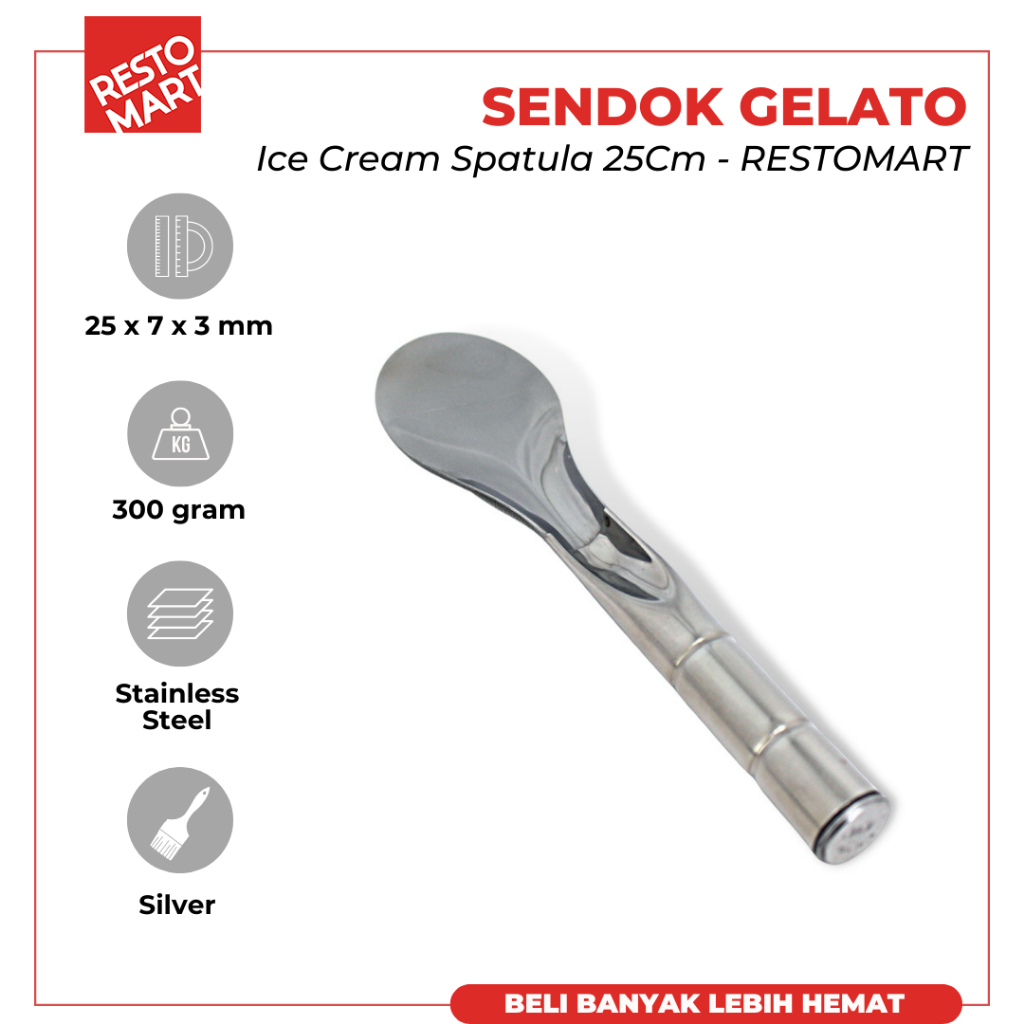 Jual Spatula Gelato / Sendok Gelato / Ice Cream Spatula 25 cm RESTOMART ...