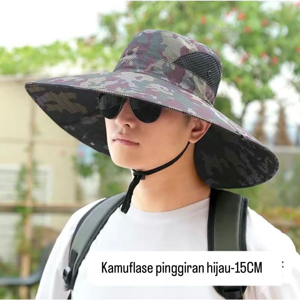 Jual Topi Masker Anti Matahari / Topi Bucket Rimba / Rimba Hat / Topi ...
