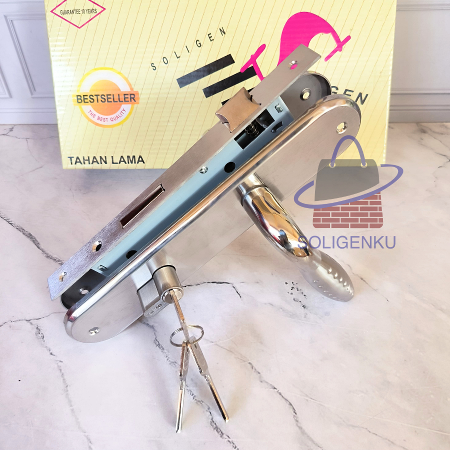 Jual (1 SET) Handle Gagang Kunci Pintu Rumah Soligen 303-03 S / Handle ...