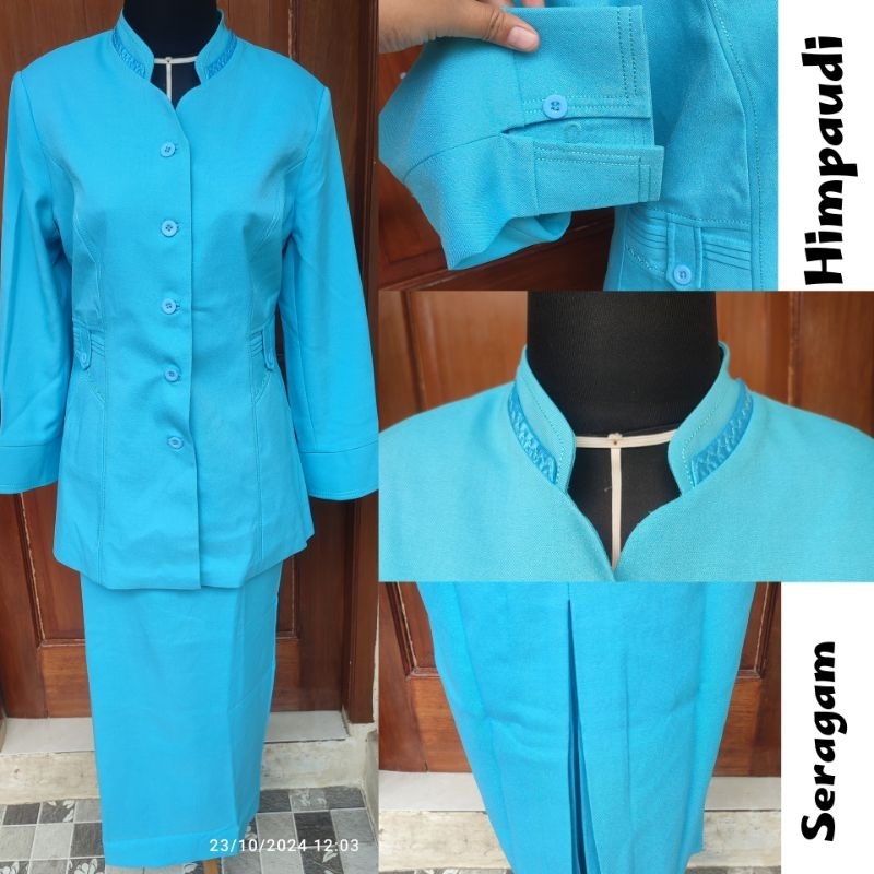 Jual Seragam Dinas Himpaudi (S-7L) , Seragam Biru Paud(biru muda ...