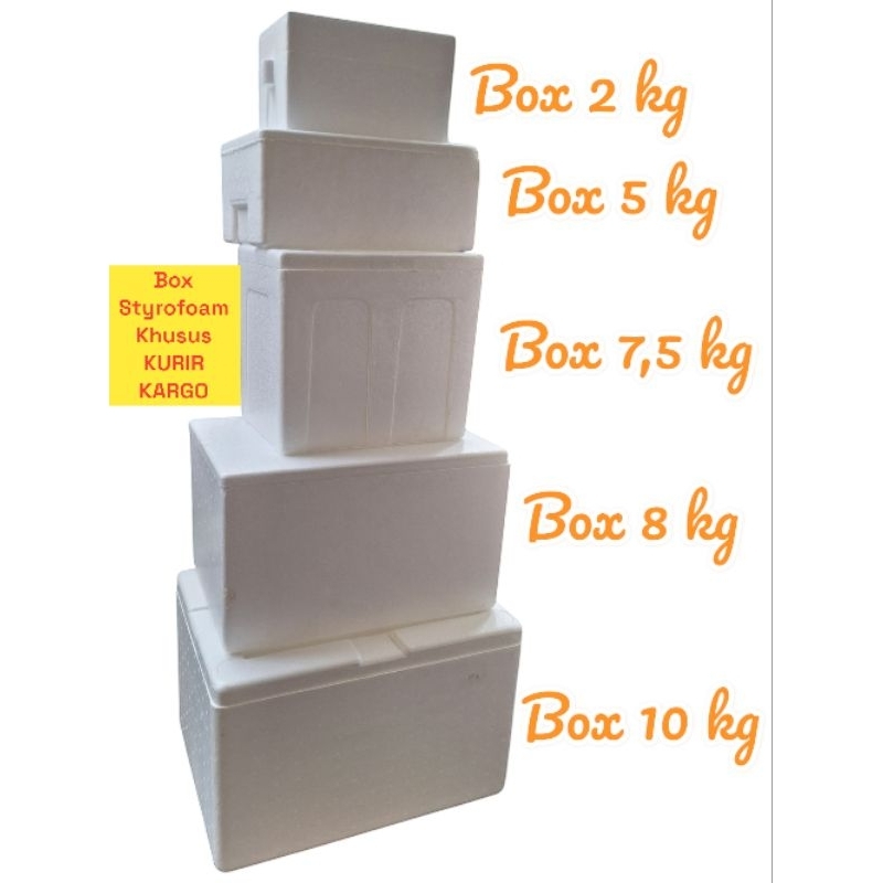 Jual 1 pc | Box Styrofoam |2 Kg|5Kg|7,5 Kg|8 Kg|10 Kg| Khusus KURIR KARGO| Bisa Kirim Se ...