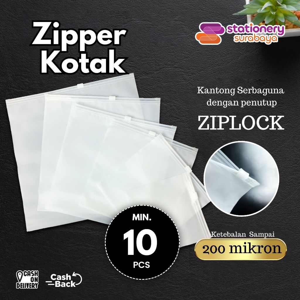 Jual Plastik Ziplock Zipper Bag Polos Transparan Doff Doft Buram Kotak ...